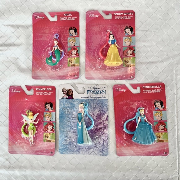 Disney | Toys | Disney Princess Bag Clips 5 Packtinker Bell Arielsnow ...